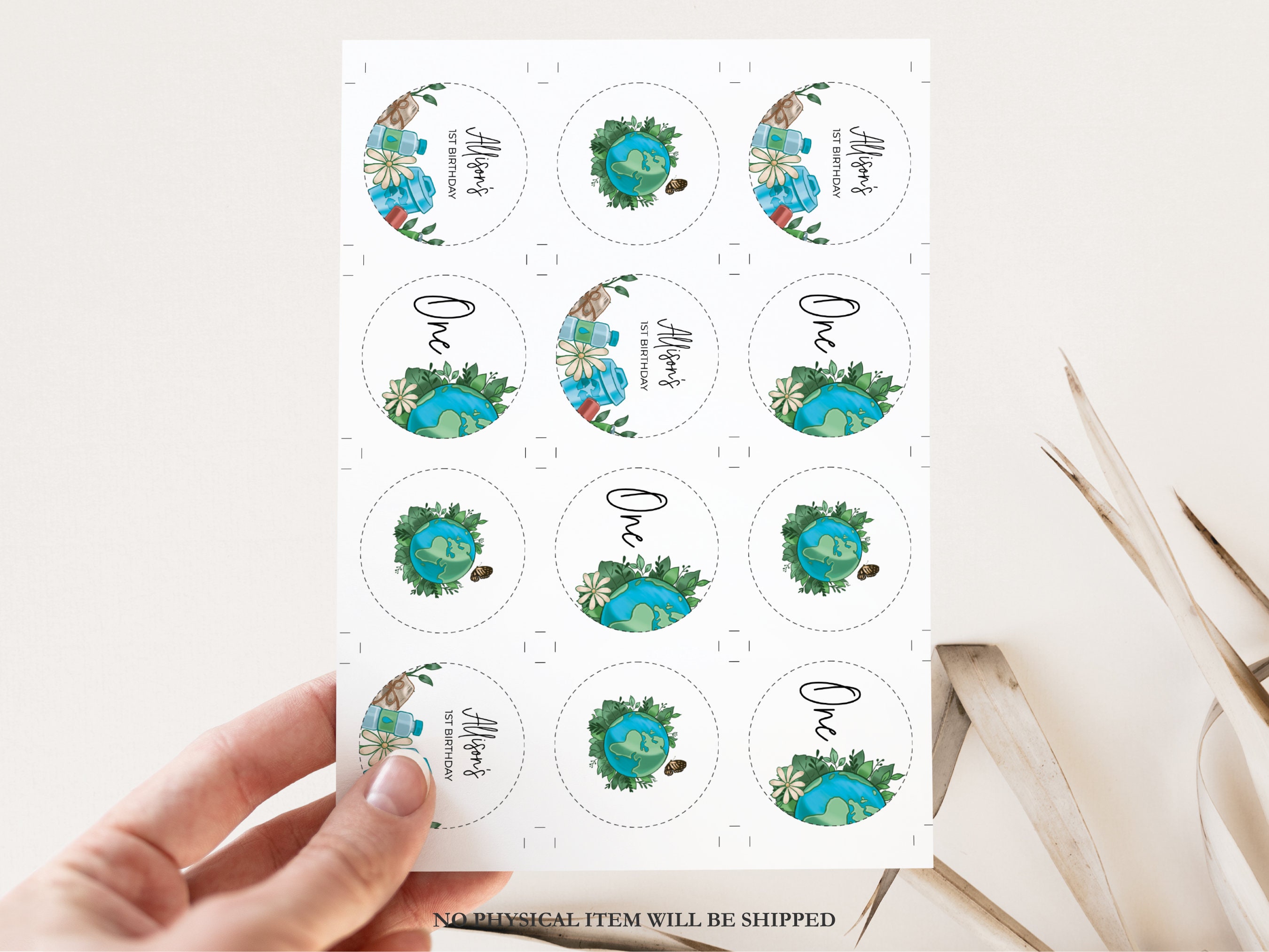 Earth Day Birthday Cupcake Toppers, Earth Day Party Decorations, Earth ...