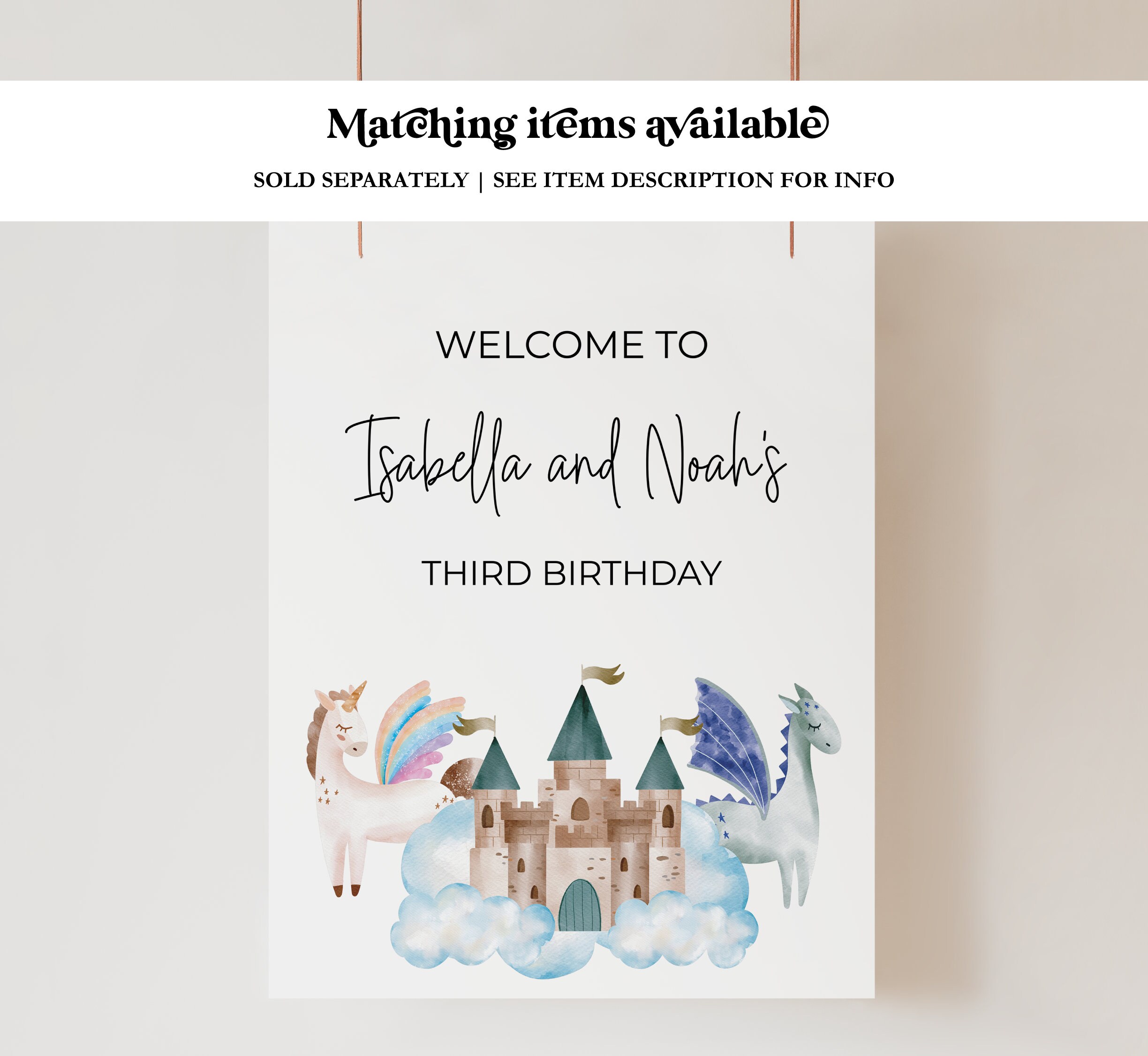 Unicorn and Dragon Birthday Food Tents, Dragons and Unicorns Food ...