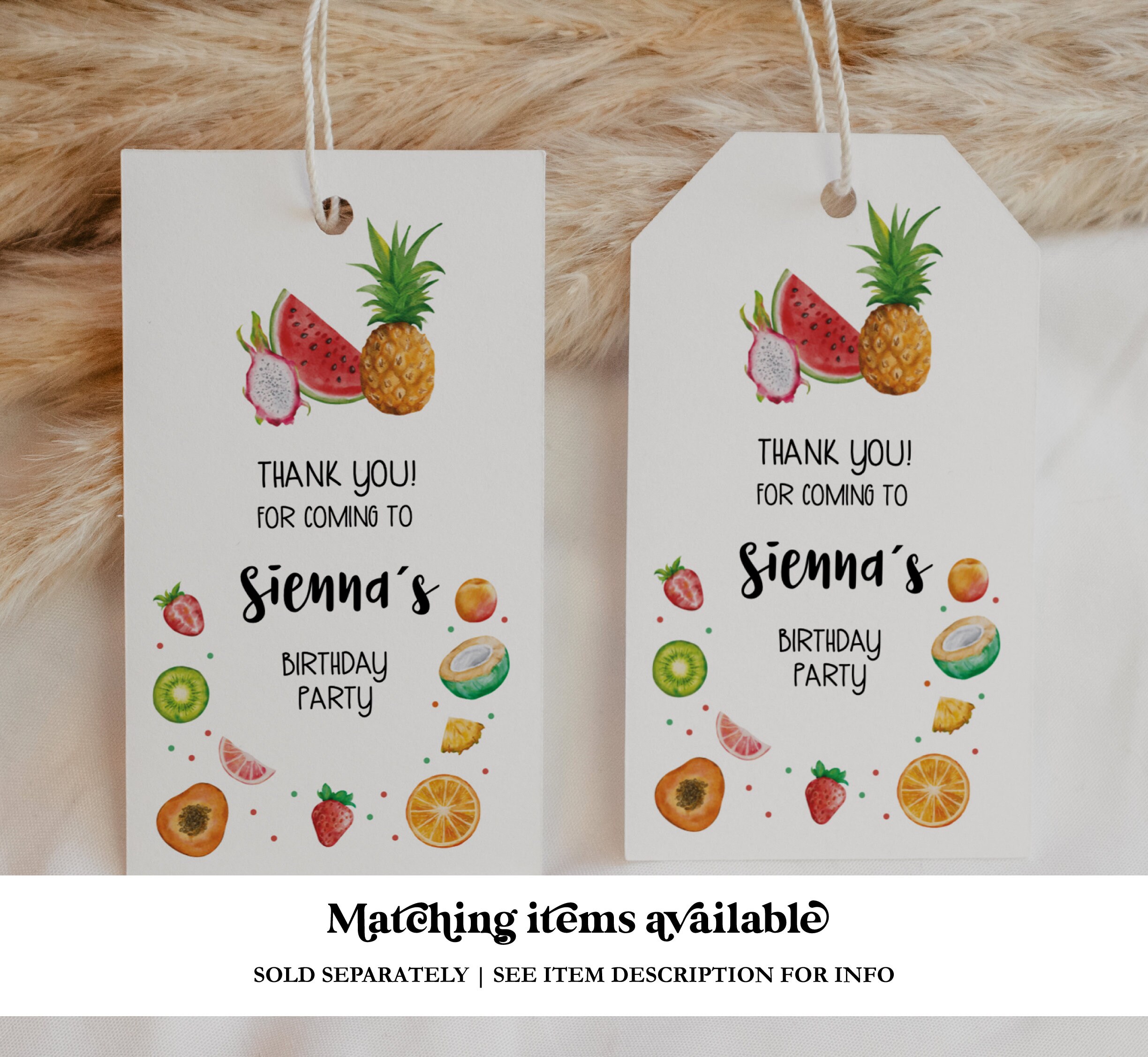 Fruit Birthday Invitation, Tropical Summer Party, Modern Fruit Invite ...