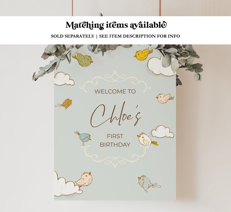 Birds Birthday Invitation, Birds Theme Party, Neutral Birds Birthday ...