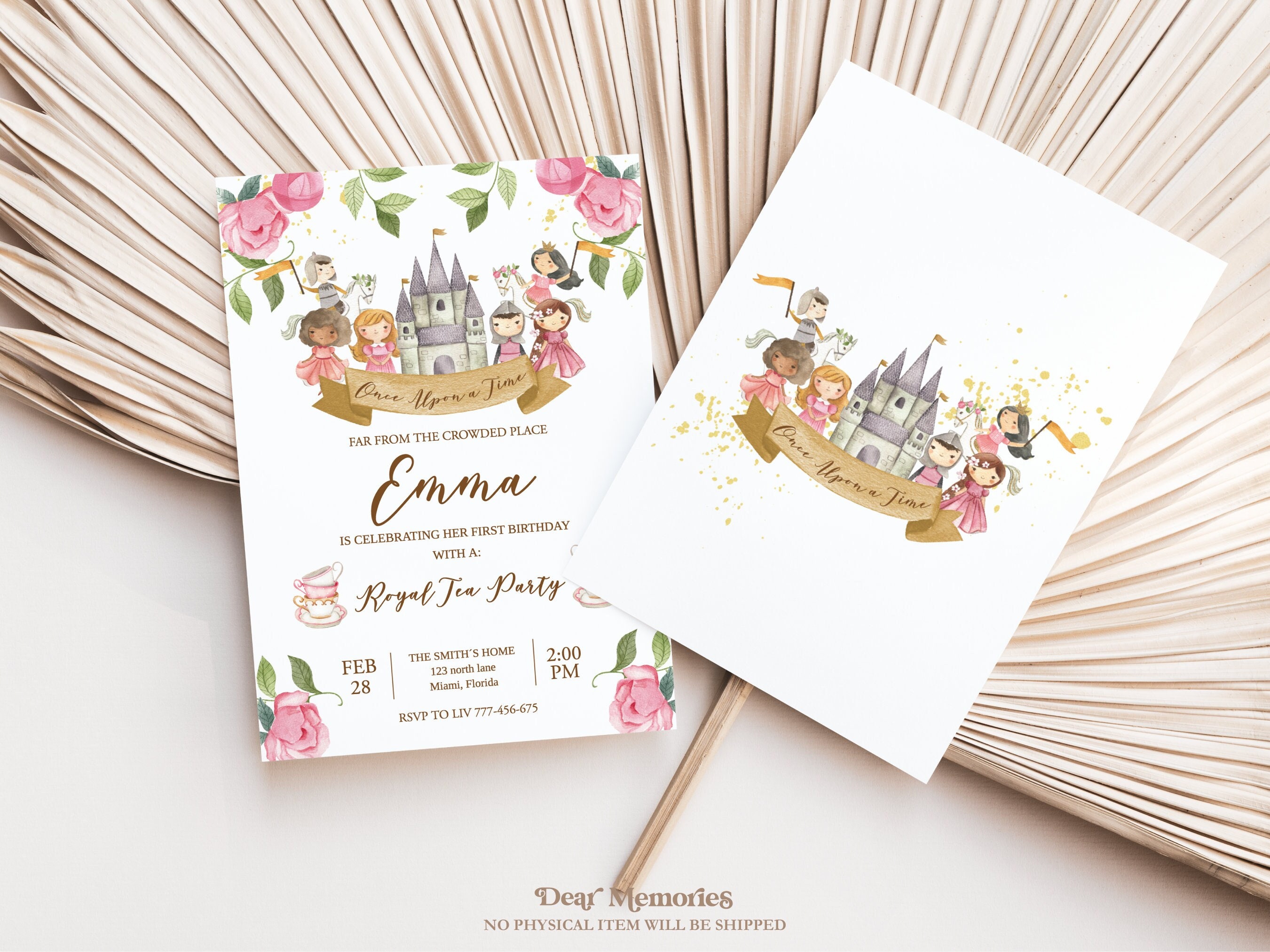 Royal Tea Birthday Party, Knight and Princess Invitation, Princess ...