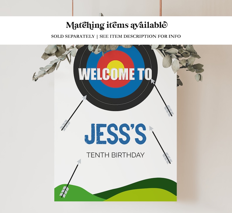 Archery Birthday Thank You Tags, Outdoor Shooting Party Favor Tags ...