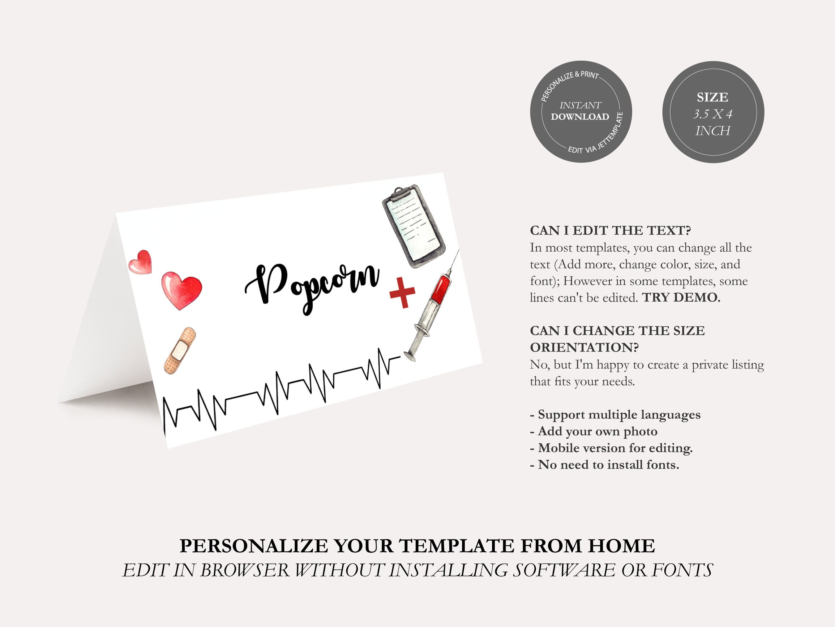 Medical Birthday Food Tents Doctor Food Labels Medical - Etsy