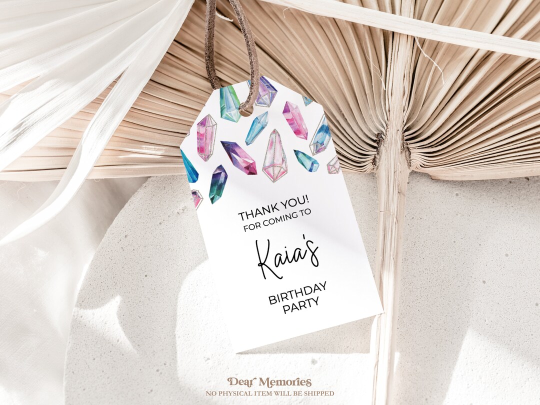 Gems Birthday Thank You Tags Crystal Party Favor Tags - Etsy Australia