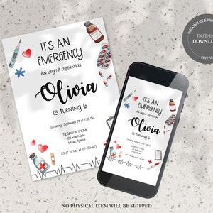 Medical Birthday Party Invitation Nurse Birthday Party - Etsy