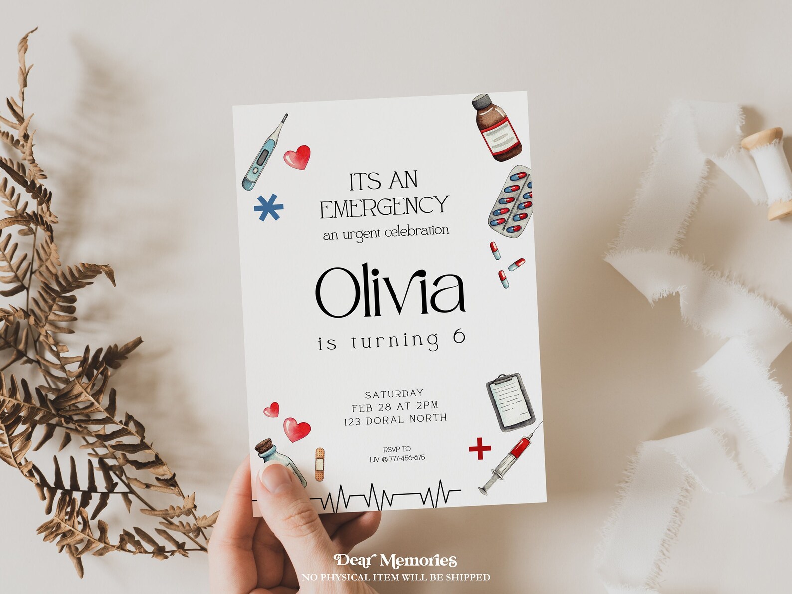 Medical Birthday Party Invitation, Nurse Birthday Party, Doctor Party ...