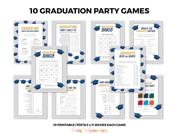 Graduation Games Bundle Graduation Party Games Grad Games | Etsy