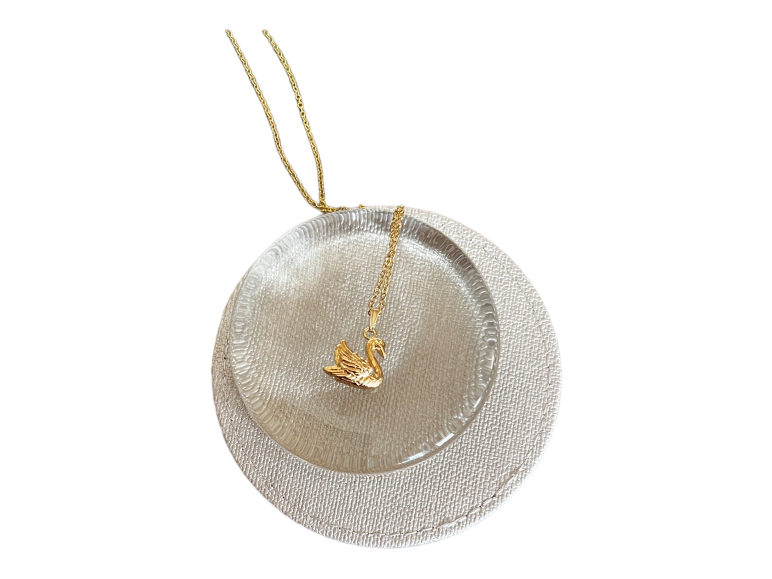 Handmade Gold Swan Pendant Necklace - Elegant Bird Charm With Dainty ...