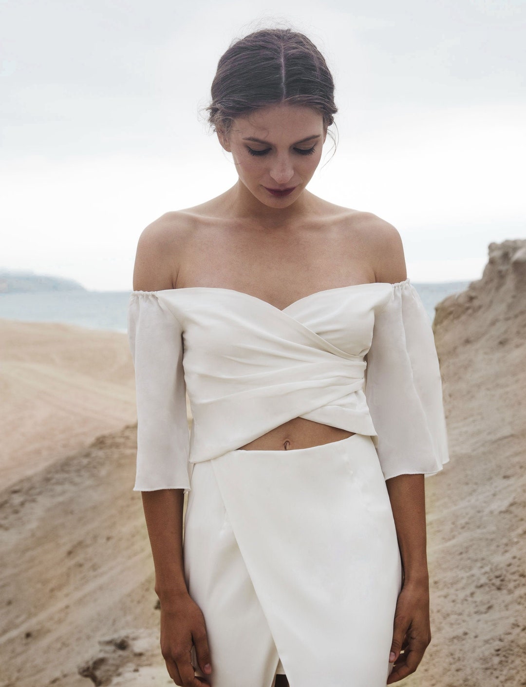 Satin Bridal Top With Sweetheart Neckline, off the Shoulder Wedding ...