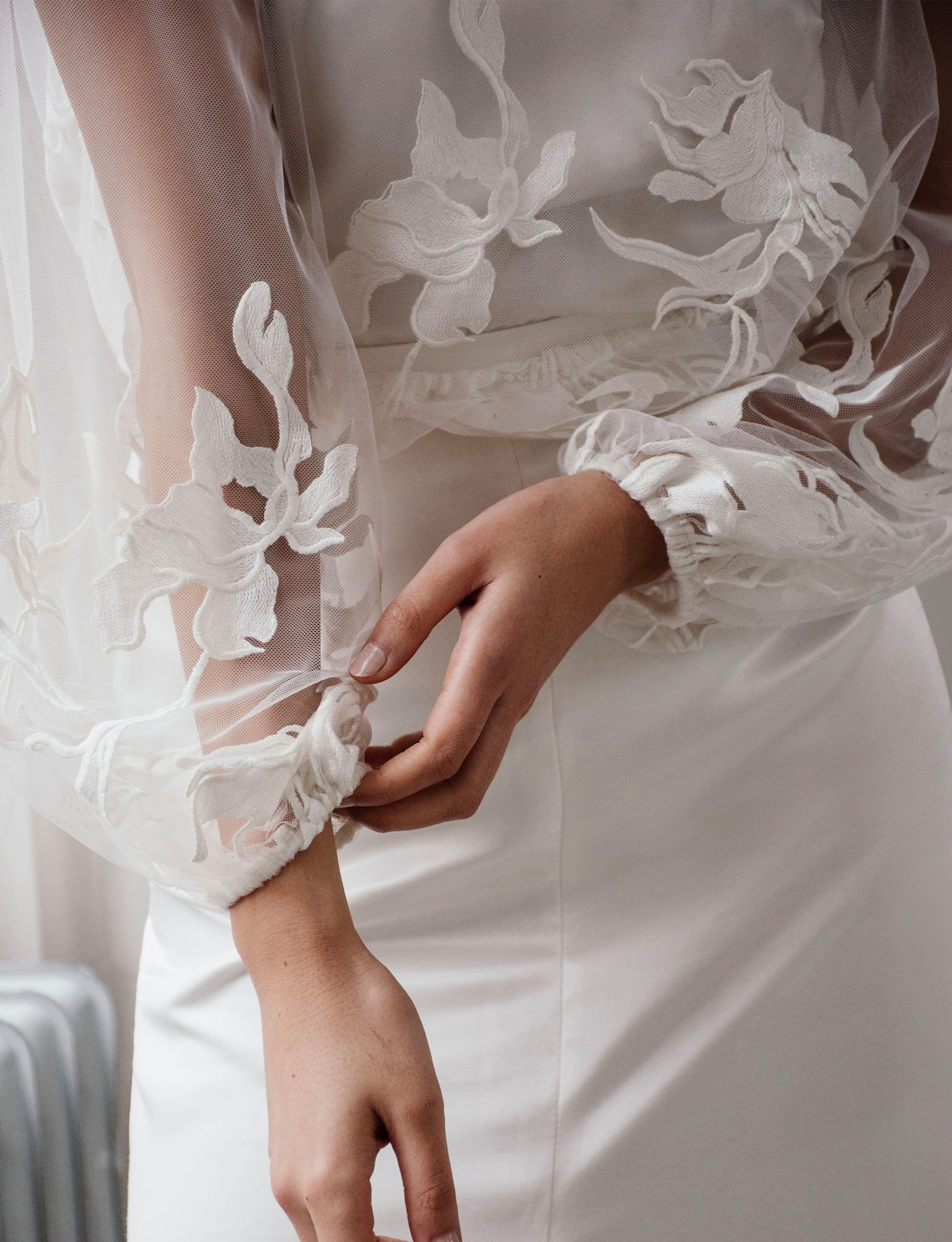 Lace Wedding Dress Cover up With Sleeves Boat Neck Bridal - Etsy