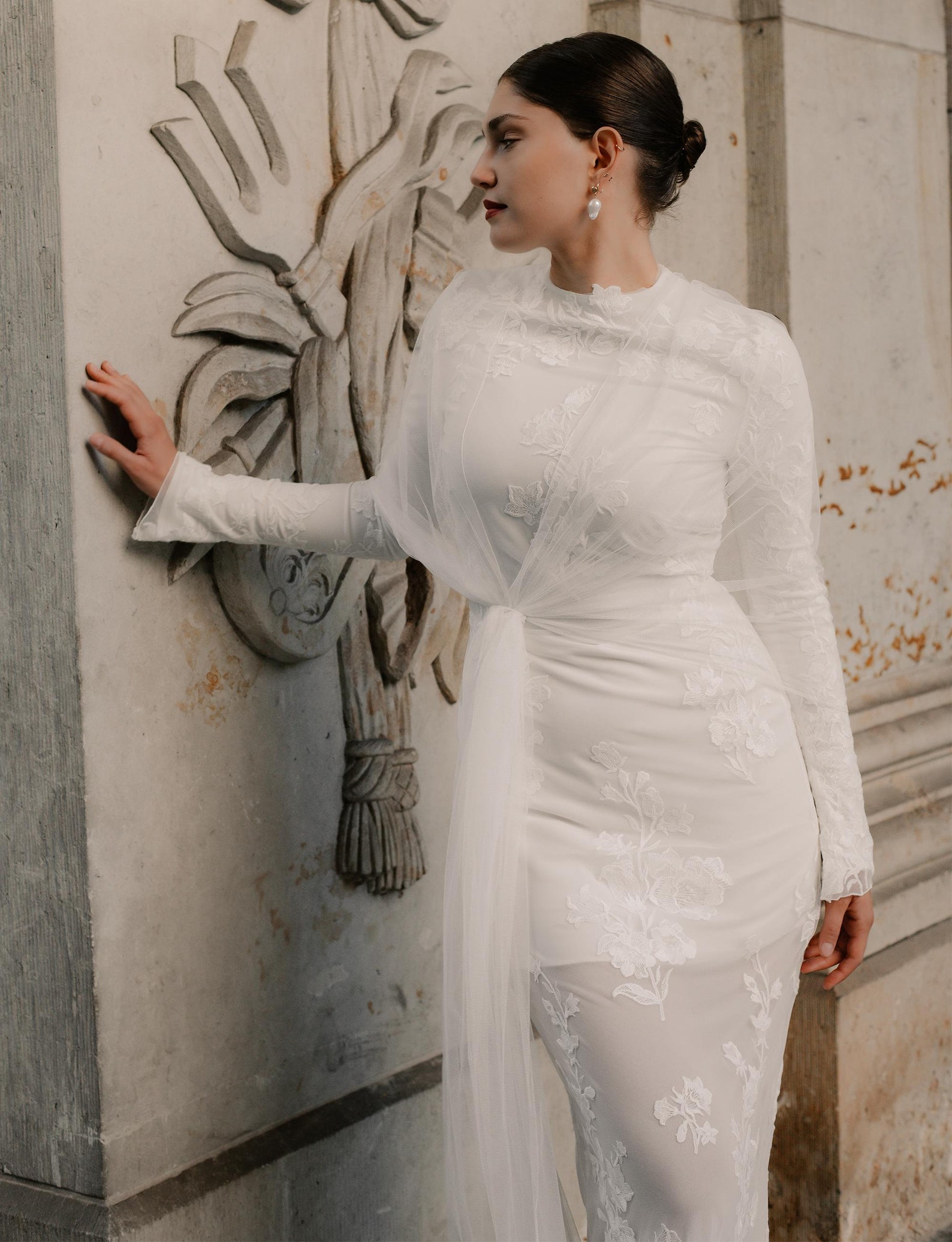 Wedding Scarf Made of Soft Tulle, Wedding Dress Cover Up, Alternative ...