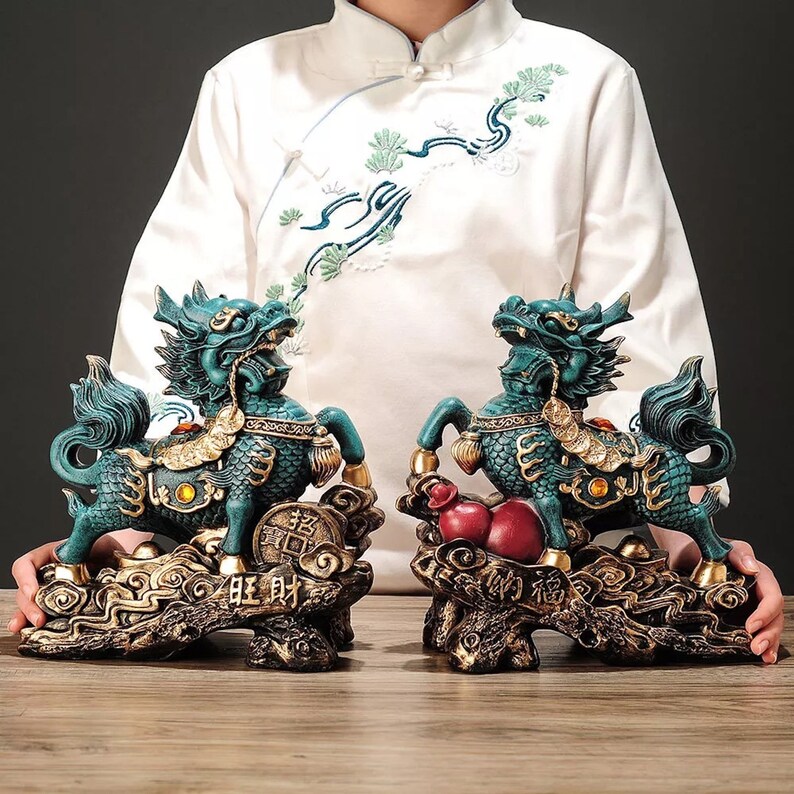 Wealth Pixiu Statue Feng Shui Kirin Pi Yao - Etsy