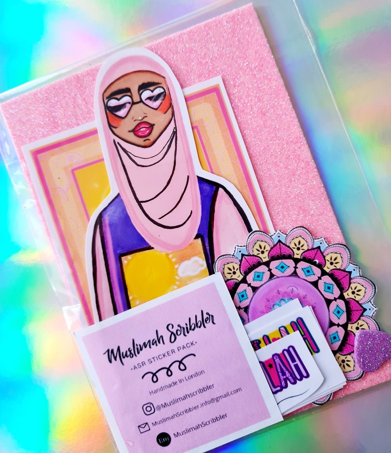 Hijabi Prayer Stickers Packs 7 Pieces Die Cut Muslim Girleid Islamic ...