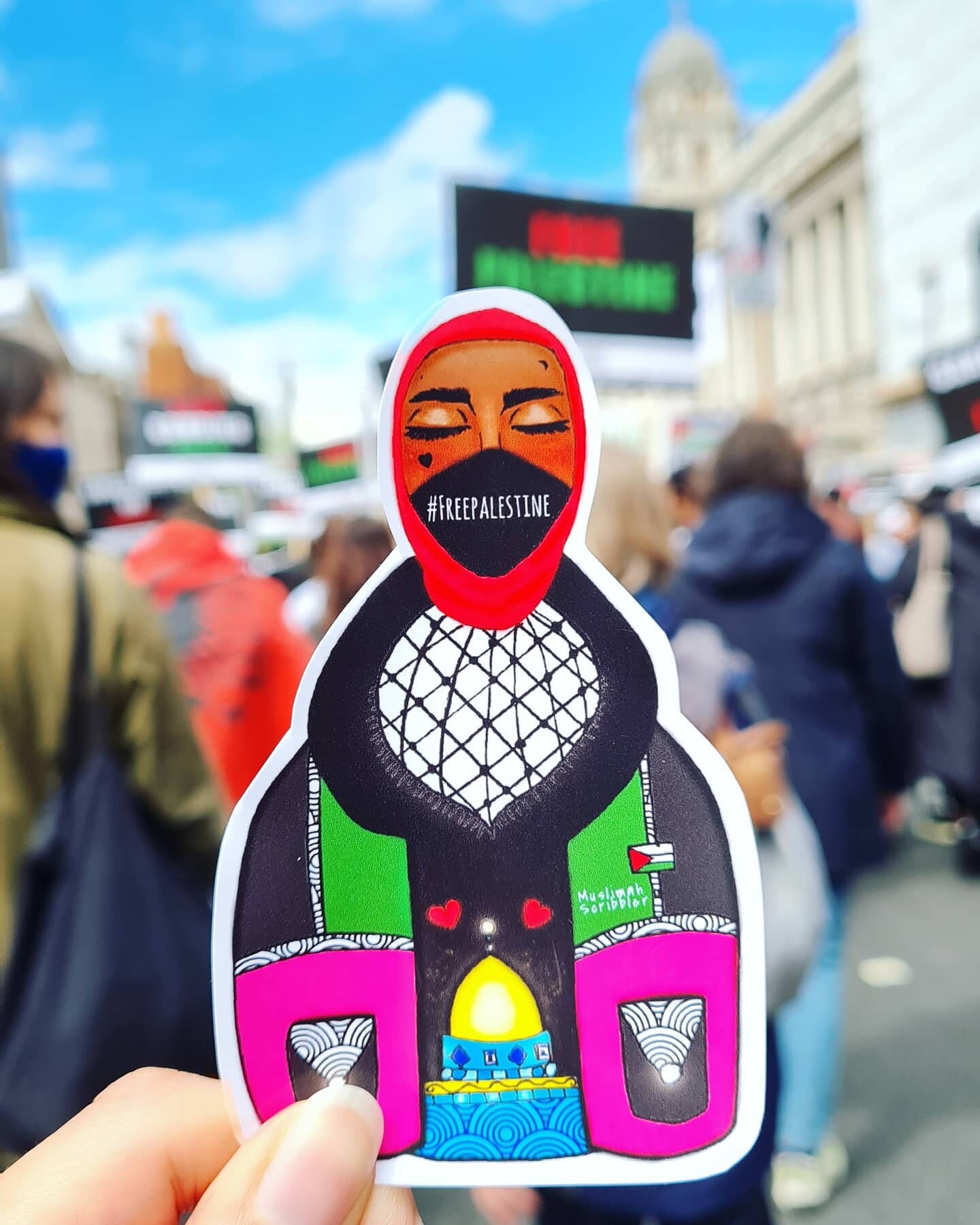 Palestine Protest Flag Stickers2 Pieces Hijabi Stickers - Etsy UK