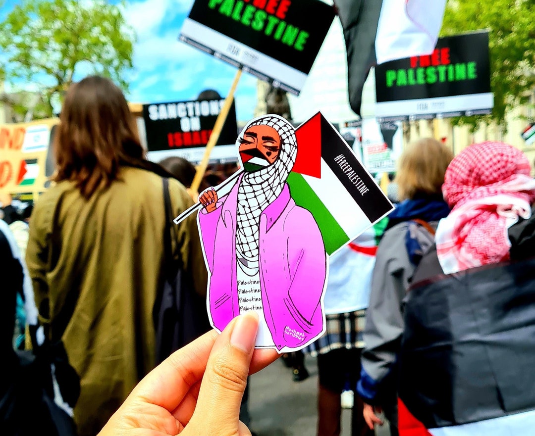 Palestine Protest Flag Stickers2 Pieces Hijabi Stickers Muslimah ...