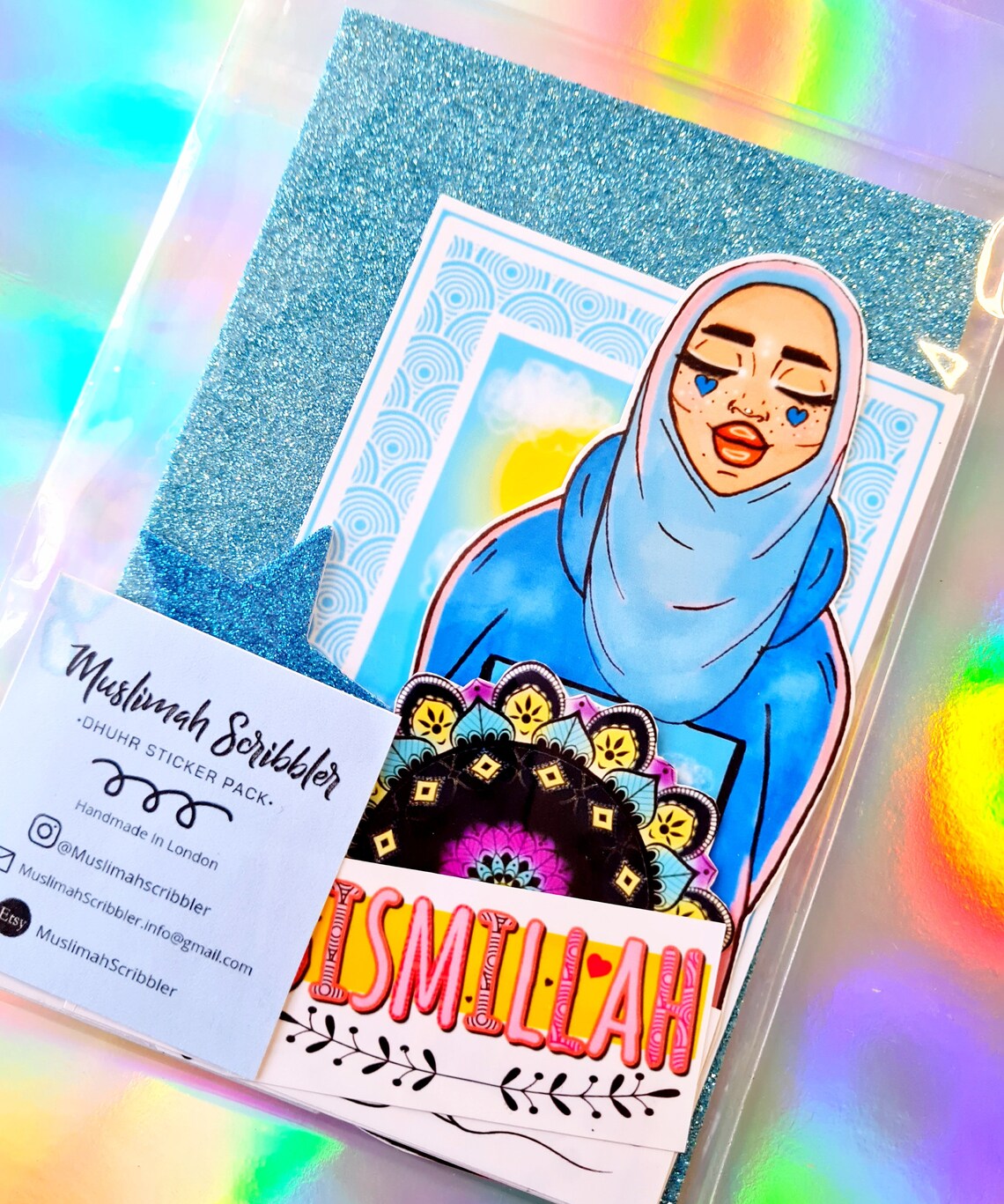 Hijabi Prayer Stickers Packs 7 Pieces Die Cut Muslim Girleid Islamic ...