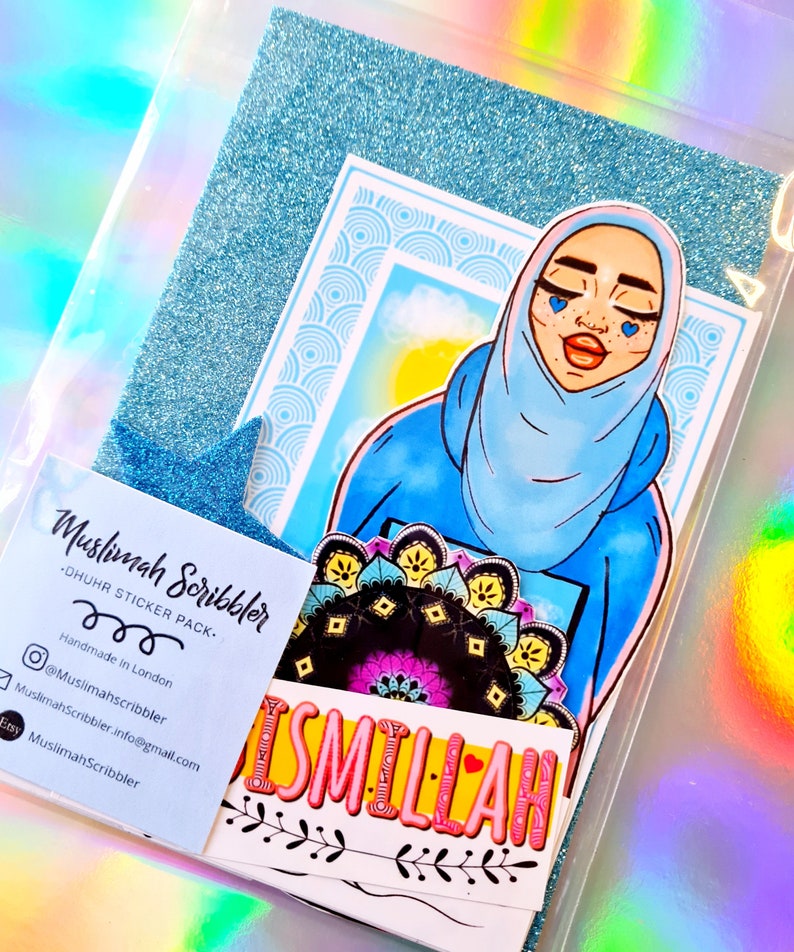 Hijabi Prayer Stickers Packs 7 Pieces Die Cut Muslim Girleid Islamic ...