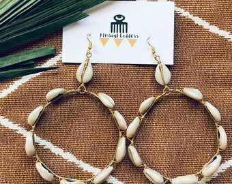 African Cowrie Earrings - Etsy