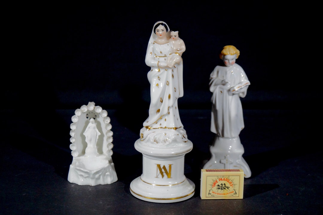 Three Religious Figurines, Porcelain, Collectable, Hand Made - Etsy