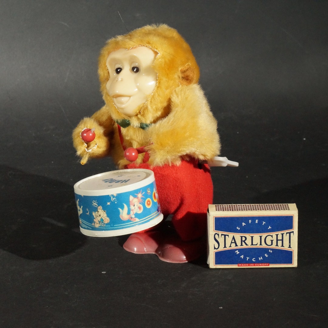 Tin Toy Drumming Monkey With Winding Key - Etsy