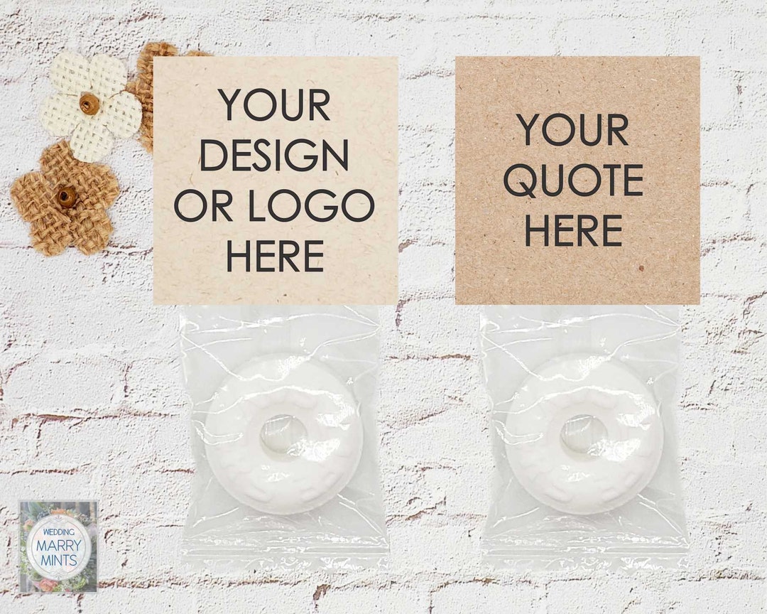 25 Custom Mints, Custom Bags, Your Logo, Wedding Mint, Kraft Bags ...