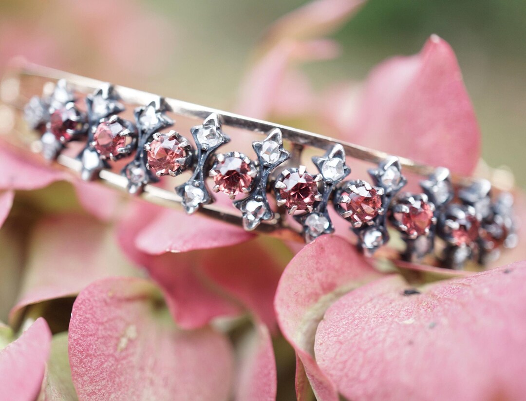 Victorian Era Yellow Gold Diamond and Garnet Bracelet - Etsy
