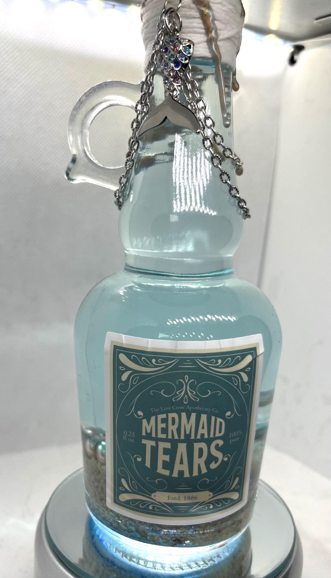 Mermaid Tears Bottle: Apothecary Decor With Shell & Mermaid Charm - Etsy