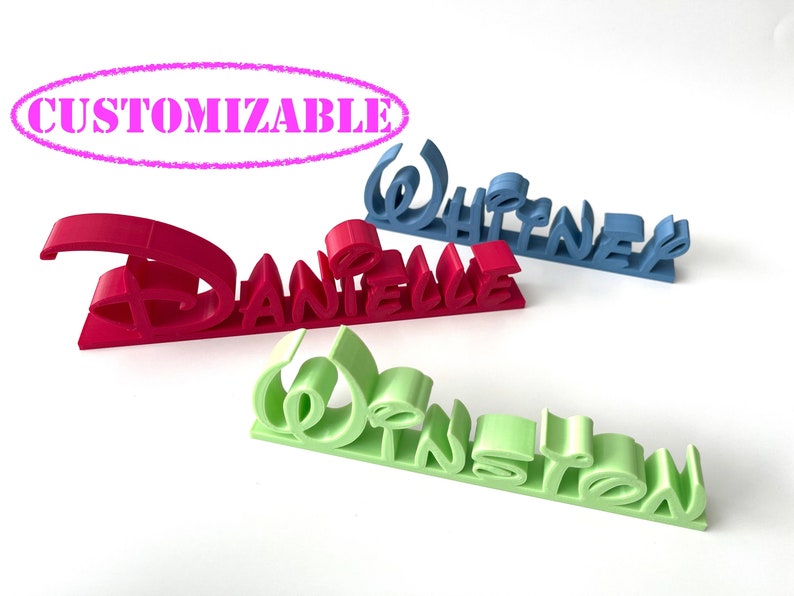 Disney Name Plate 3D Fully Customizable Name/Size/Colour - Etsy México