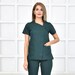 Embroidered Women's Emerald Green Medical Scrub Set With ...