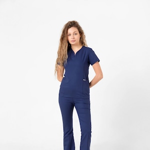 Indigo Blue Scrub Set, Sculpted in Scrubs: Artisanal Sets for ...