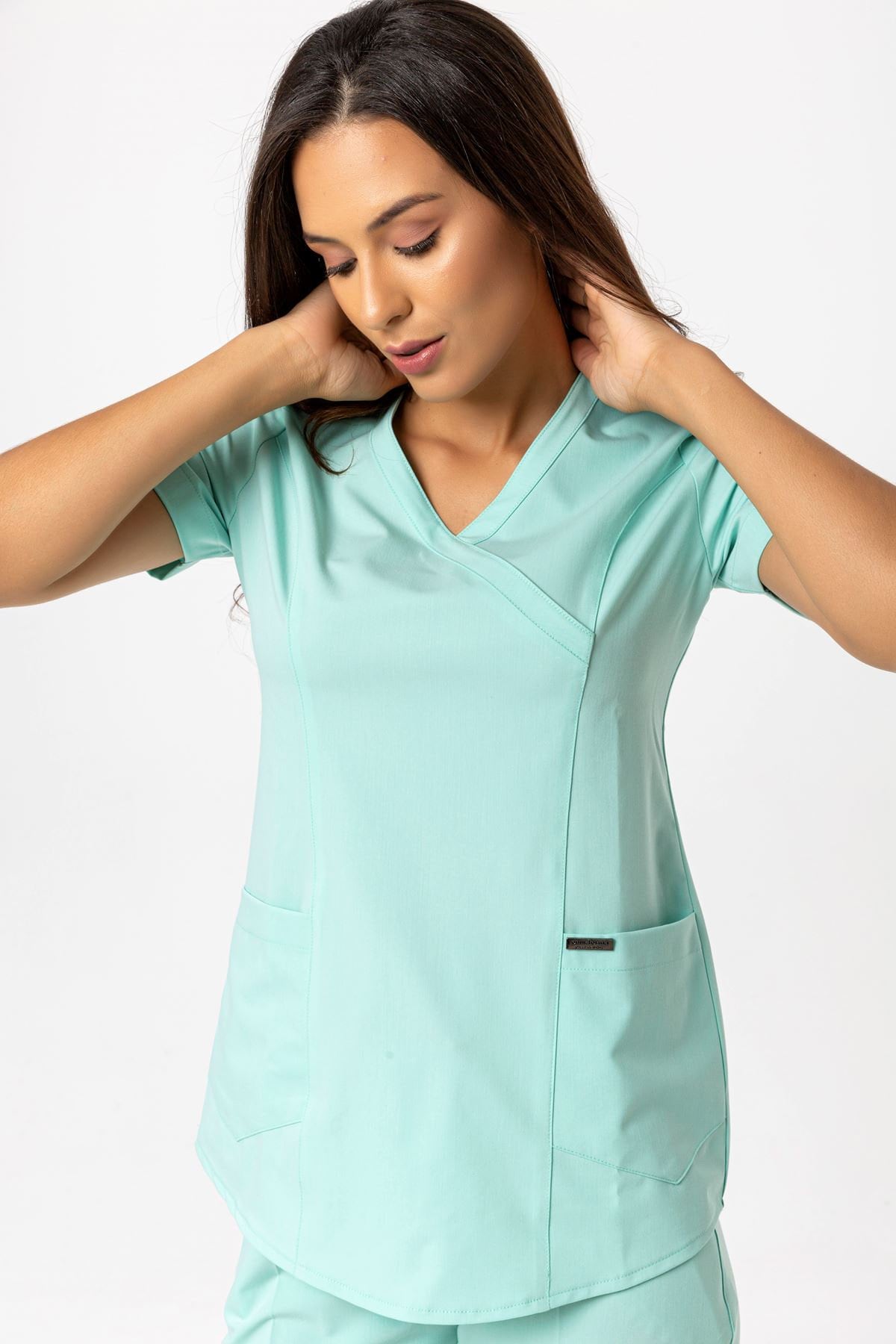 Comfortable Water Green Scrub Set, Nurse Uniform, Elasticated Doctor ...