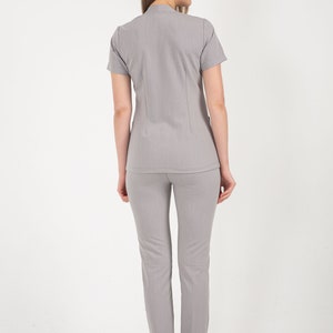 Cloud Gray Scrub Set,nurse Scrub, Scrub Tops, Scrub Set Woman,soft ...