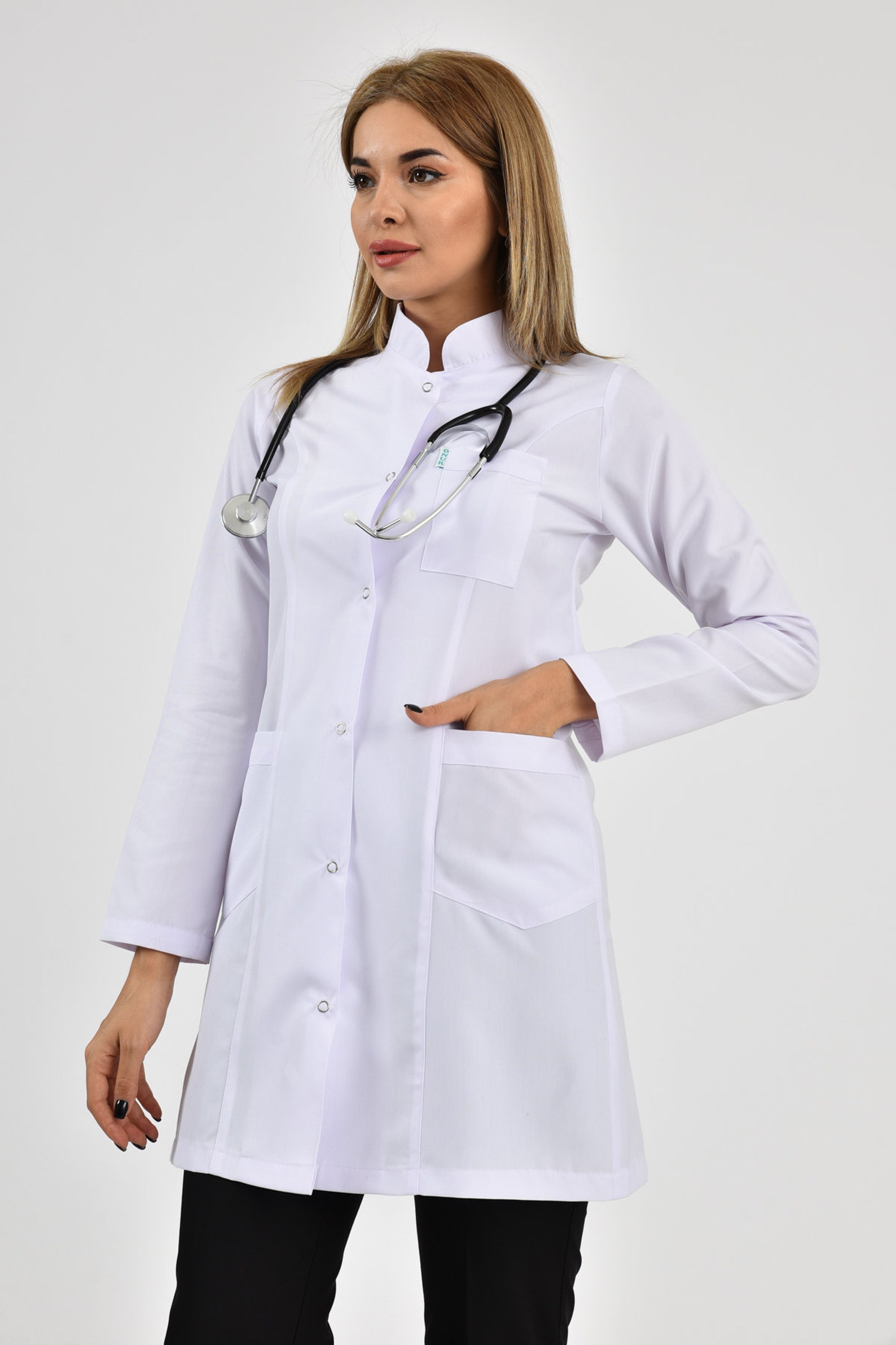 White Lab Coat, Anti-wrinkle Lightweight Doctor Dentist Surgeon ...