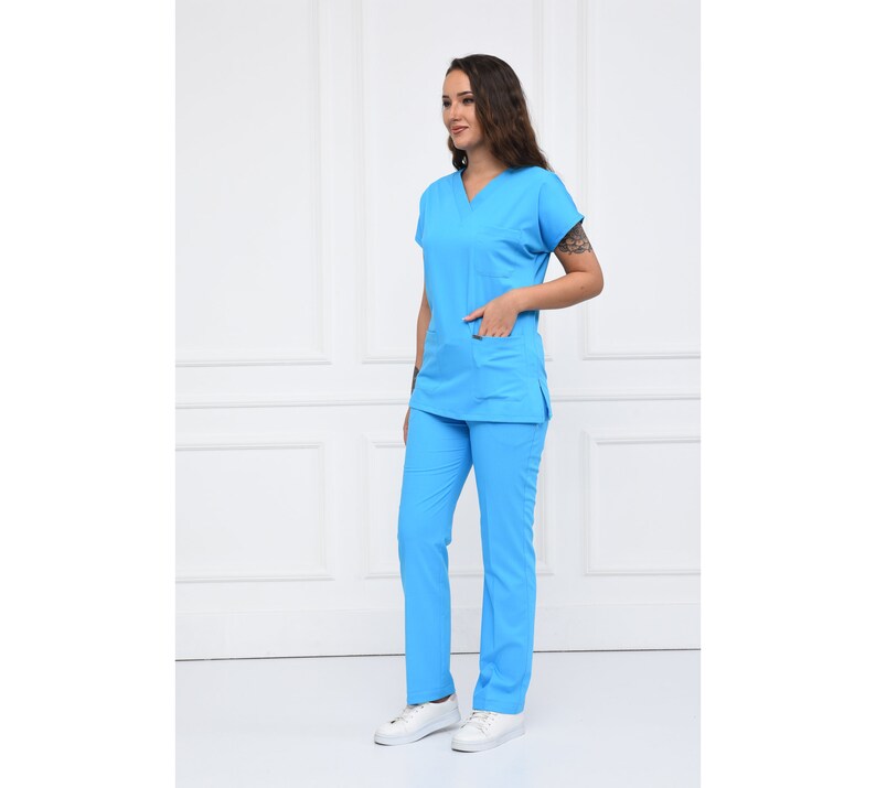 Nurse Scrubs Top Only, Personalized Customizable Embroidered Women's ...