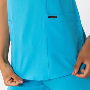 Comfortable Turquoise Blue Scrub Set, Nurse Uniform, Elasticated Doctor ...
