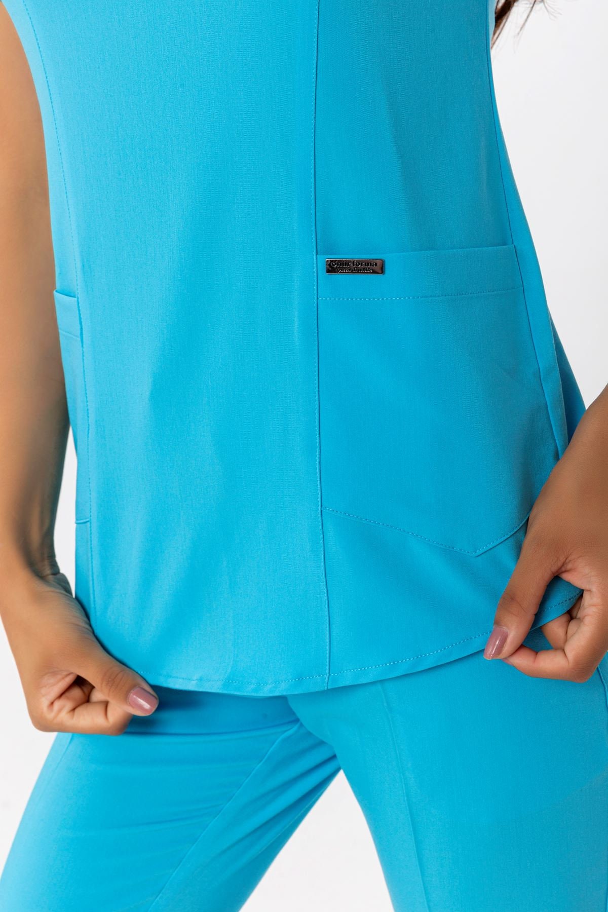 Comfortable Turquoise Blue Scrub Set, Nurse Uniform, Elasticated Doctor ...