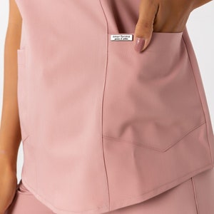 Comfortable Powder Color Scrub Set, Nurse Uniform, Elasticated Doctor ...