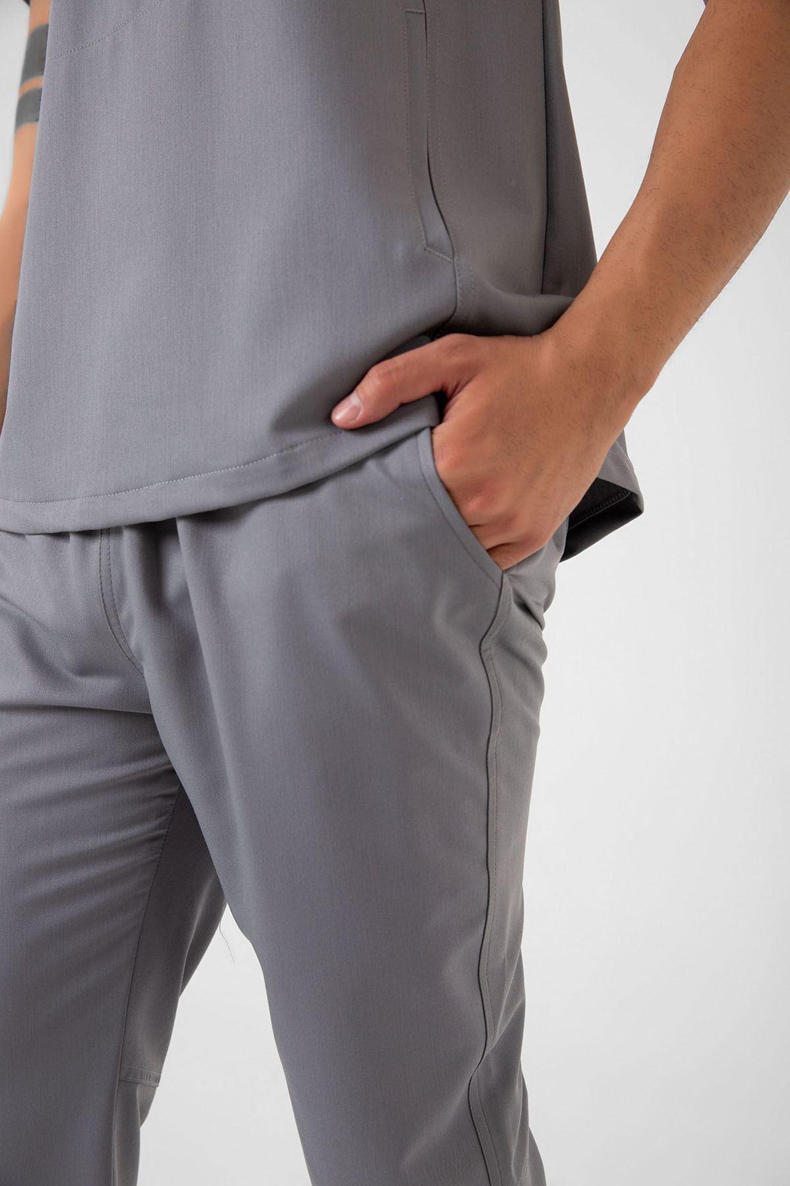 Modern Stone Gray Men's Scrub Set - Comfortable and Functional Medical ...