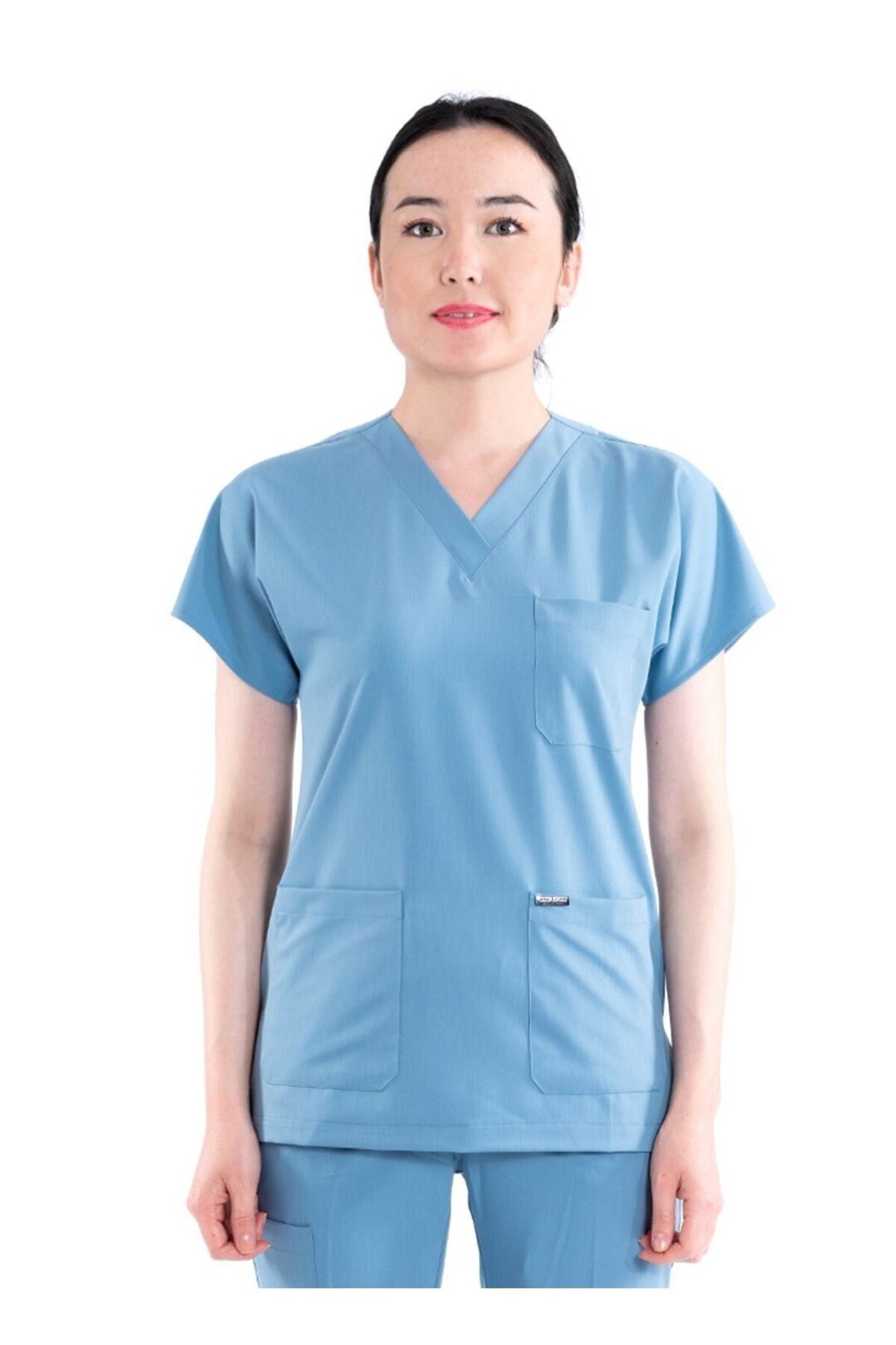 Cloud Blue Nurse Scrub Top Only, Medical Uniform, Personalized Nurse ...