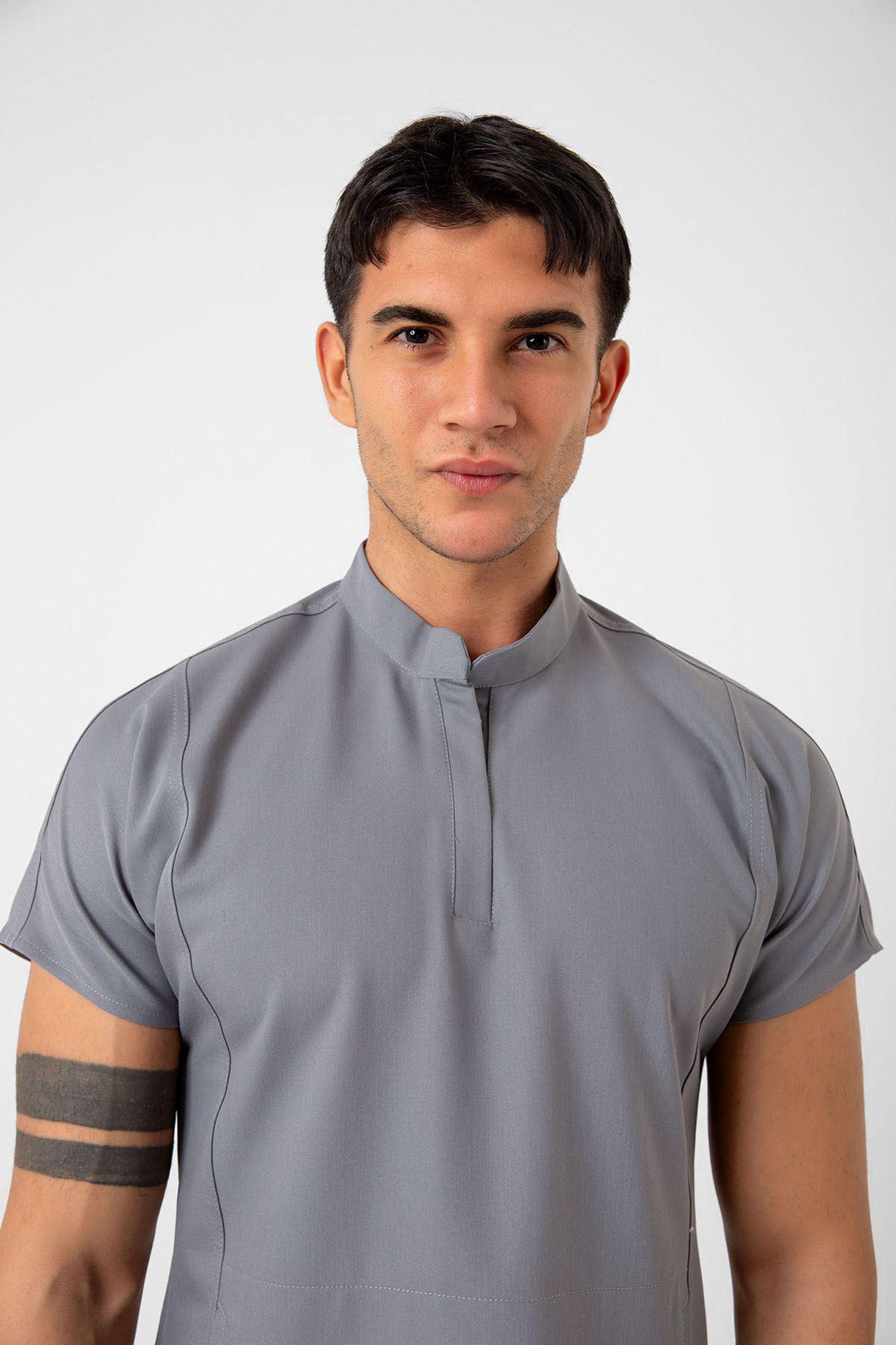Modern Stone Gray Men's Scrub Set - Comfortable and Functional Medical ...