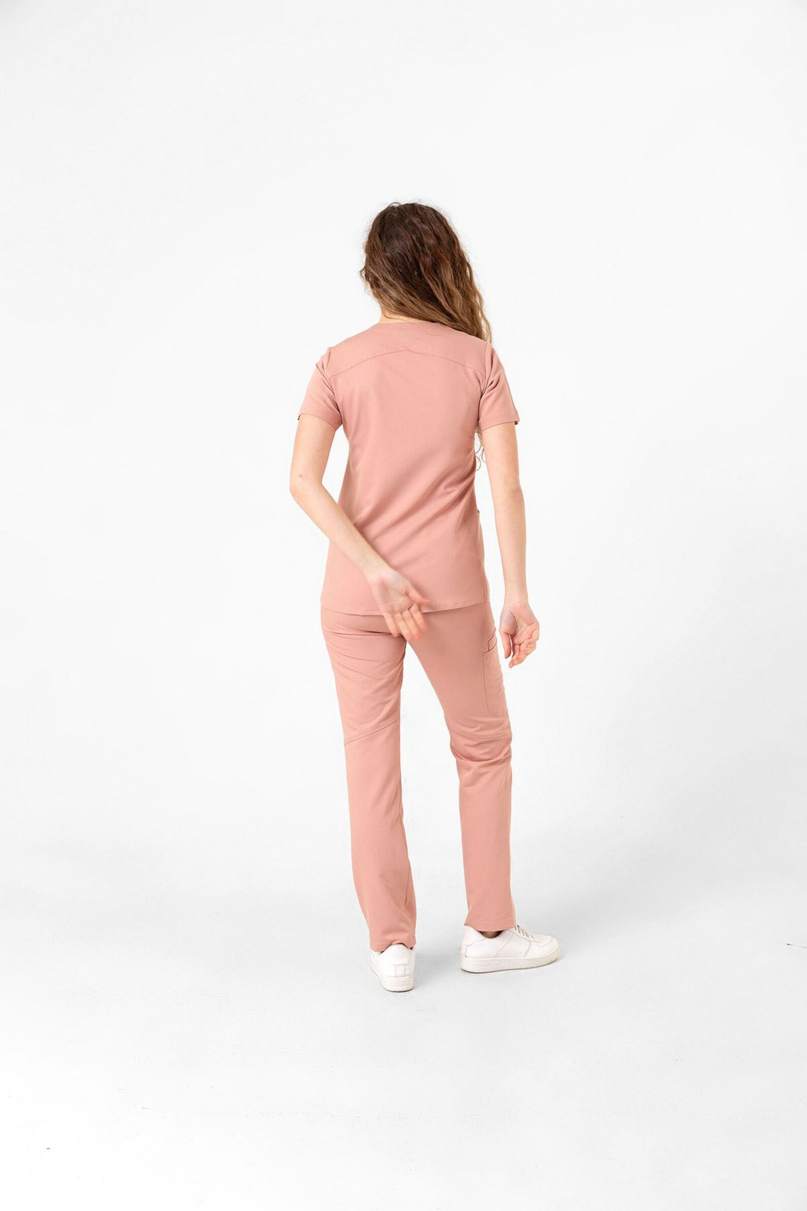Powder Pink Scrub Set, Nurse Scrub, Scrub Tops, Scrub Set Woman, Soft ...