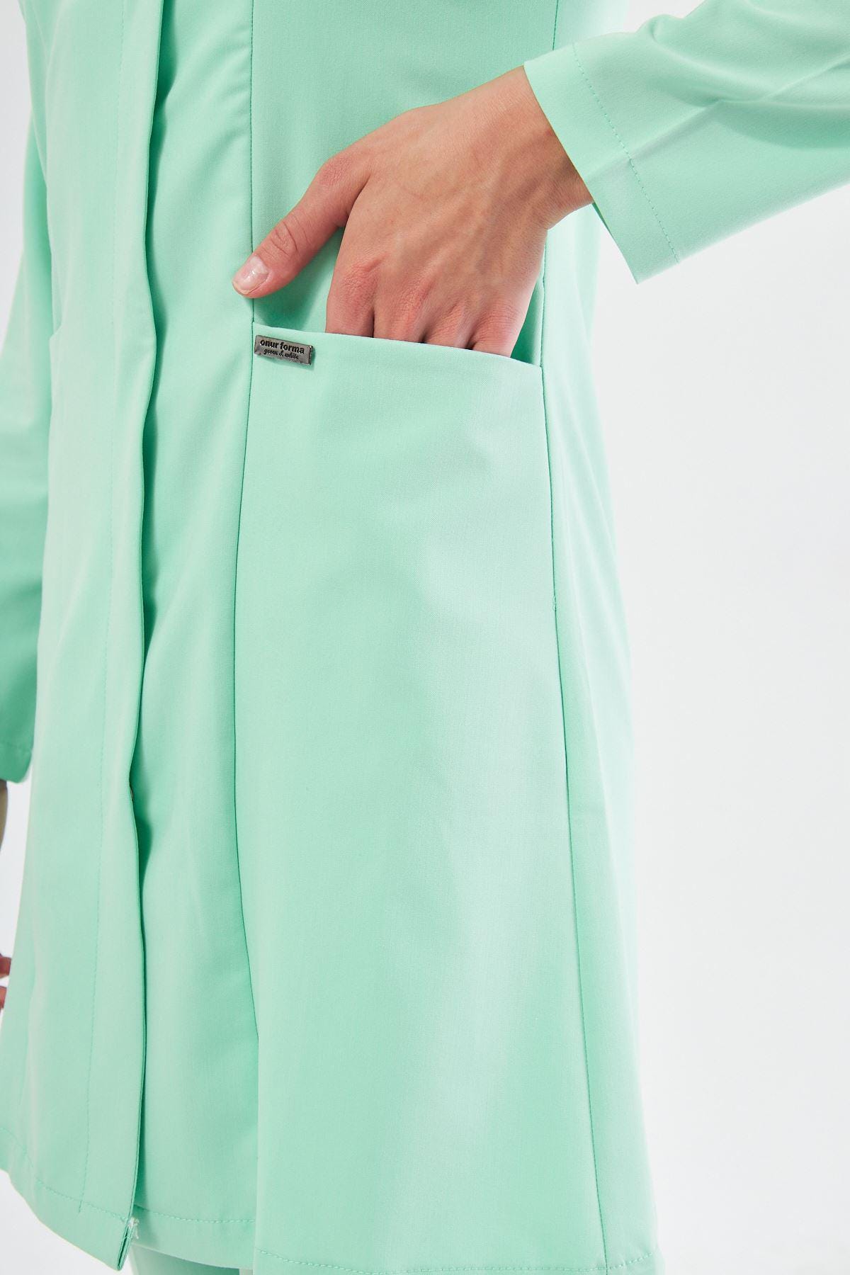Modest Mint Green Scrubs - Long Sleeve Medical Uniform for Professional ...