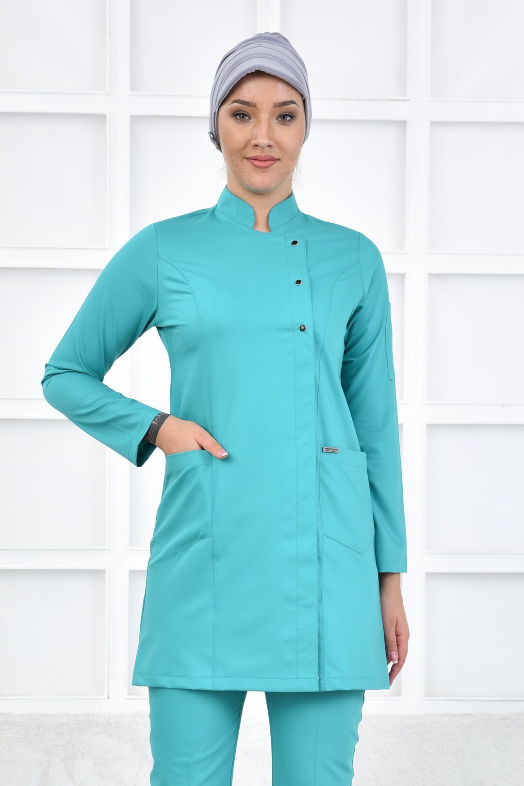 Scrub Top Only, Turquoise Dental Hygienist Uniform, Scrub Dress, Nurse ...