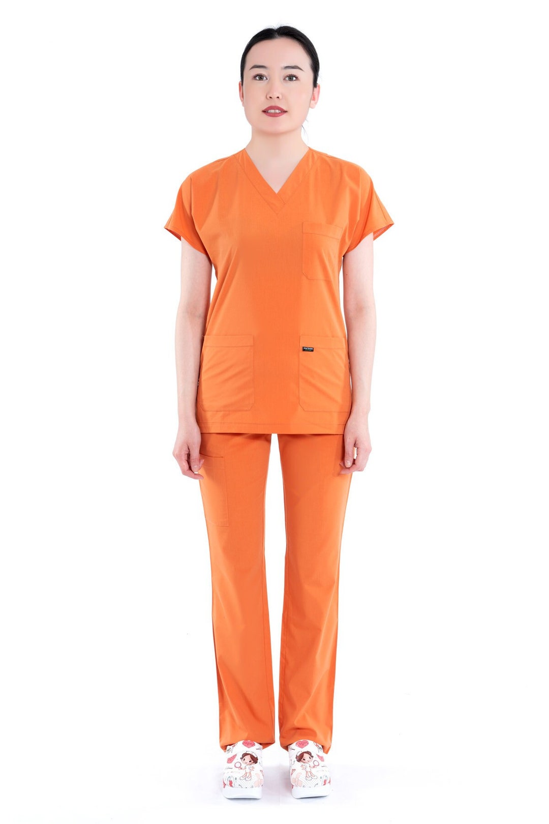 Personalized Orange Scrub Set, Nurse Uniform, Custom Scrub, Medical ...