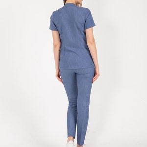 Denim Color Scrub Set,nurse Scrub, Scrub Tops, Scrub Set Woman, Scrub ...
