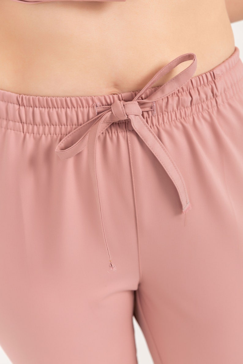 Powder Pink Color Scrub Set Nurse Uniform Elasticated Doctor - Etsy