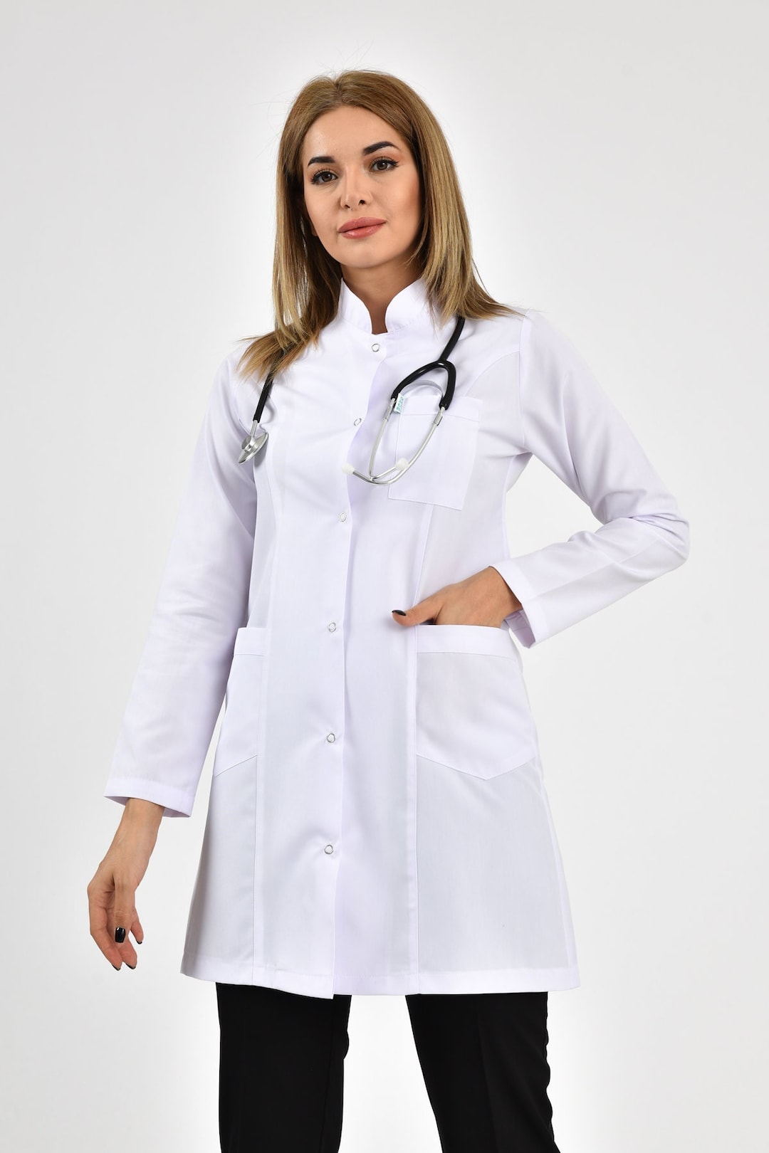White Lab Coat, Anti-wrinkle Lightweight Doctor Dentist Surgeon ...