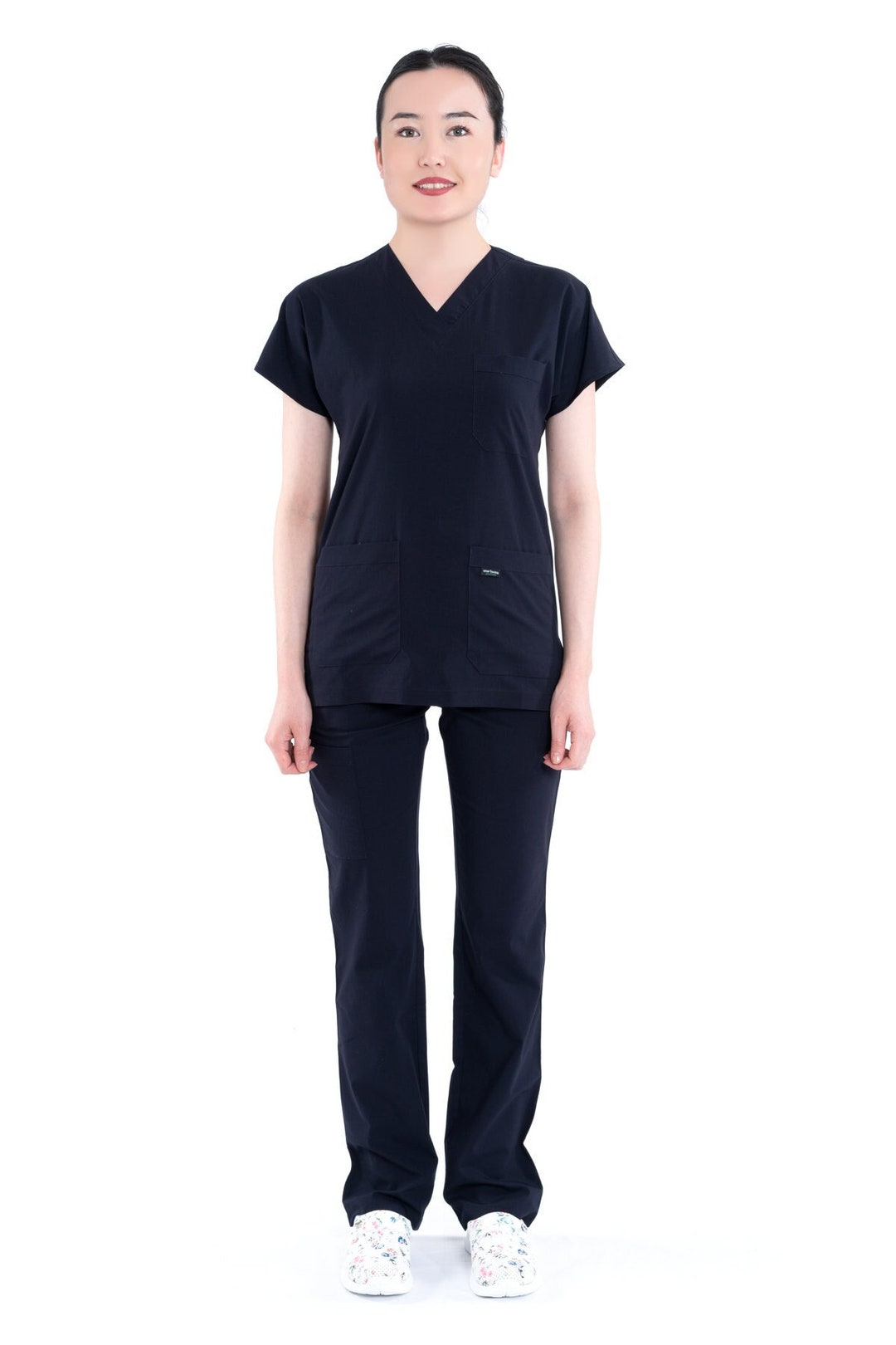 Personalized Navy Blue Scrub Set, Nurse Uniform, Custom Scrub,medical ...