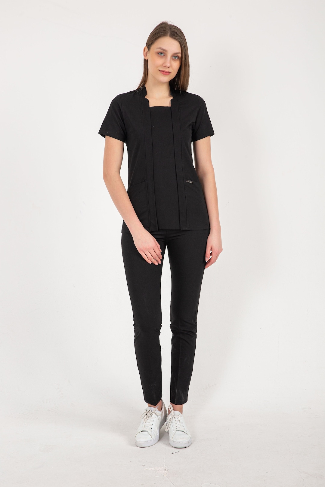 Comfortable Black Scrub Set,nurse Scrub, Scrub Tops, Scrub Set Woman ...