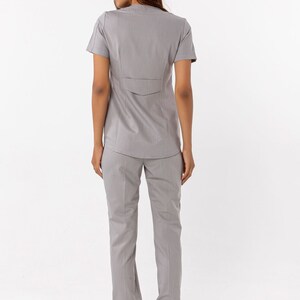 Comfortable Light Grey Scrub Set, Nurse Uniform,elasticated Doctor ...
